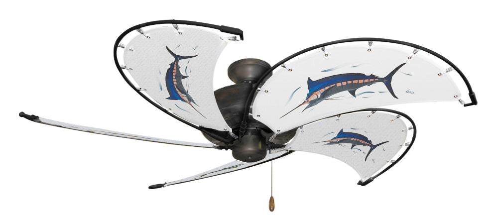52 inch Nautical Dixie Belle Ceiling Fan - Marlin - Game Fish of the ...