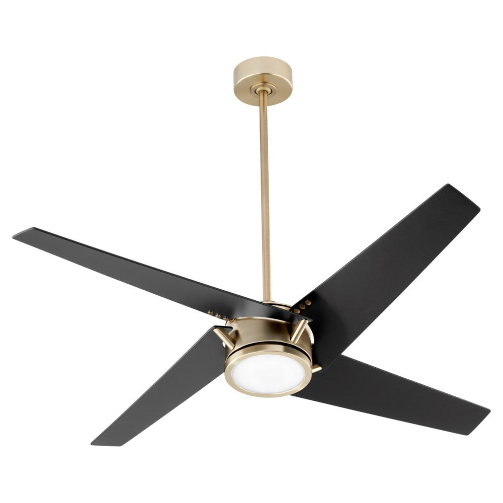 54 inch Axis Ceiling Fan with LED Light by Quorum - Aged Brass ...