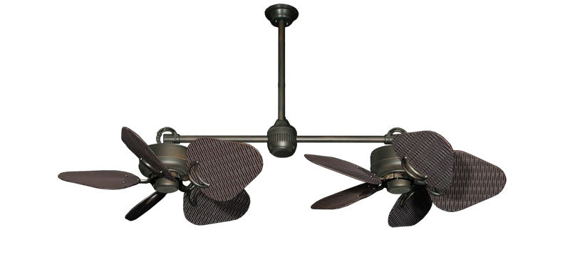 Double Ceiling Fan - 35 inch Twin Star III ABS Outdoor Blades in Oil ...